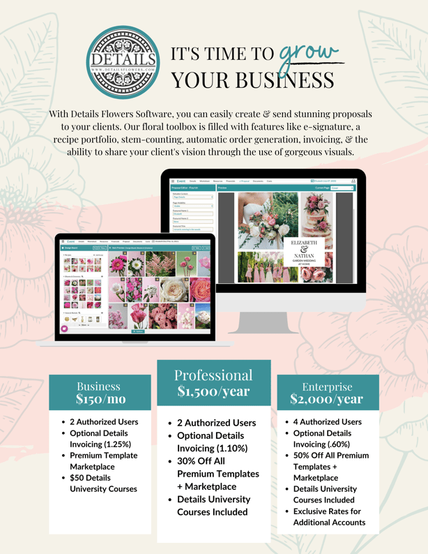 Details Flowers Software | We Help Florists & Designers Do More & Earn More
